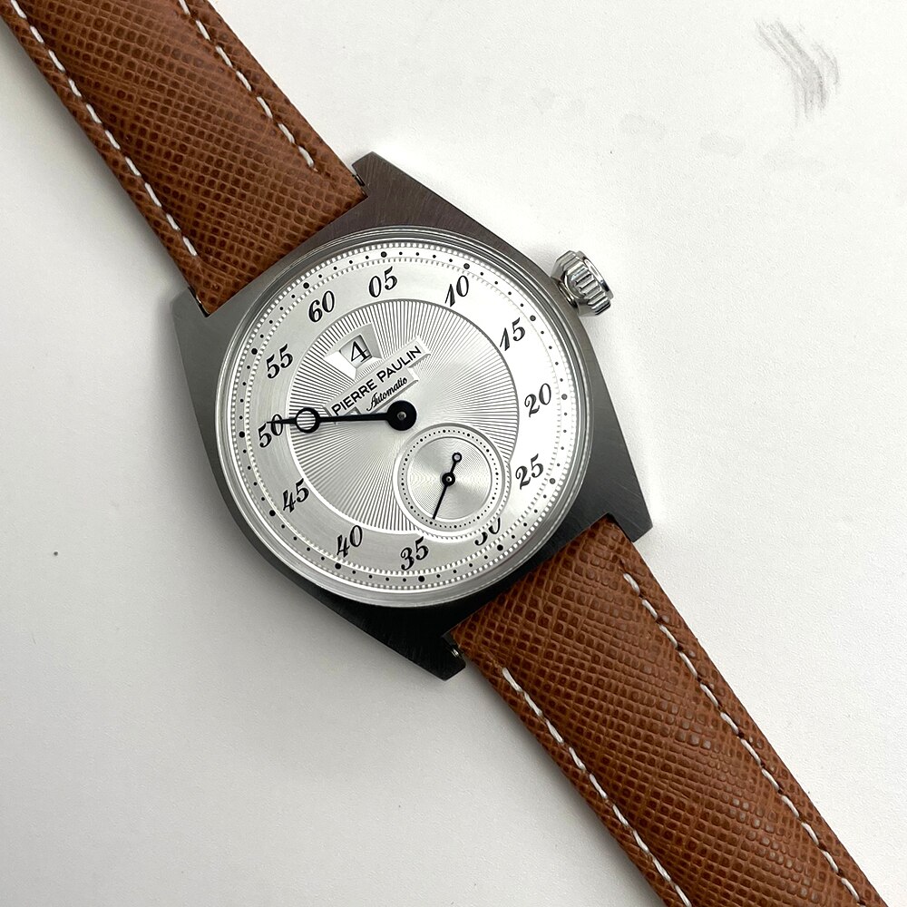 NEW Pierre Paulin Jumping Hour Men Watch Salmon Dial Automatic Seagull ...