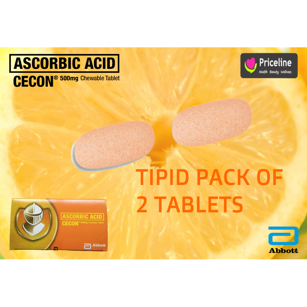 AUTHENTIC ABBOTT ASCORBIC ACID CECON VITAMIN -TINGI PACK OF 2 TABLETS ...