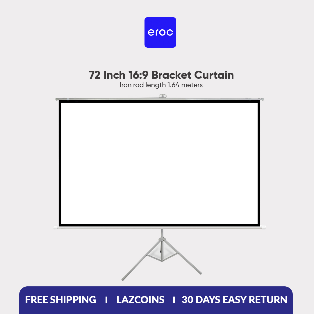 Eroc 72 inches Projector Screen Foldable Wall Mounted or Stand Anti ...