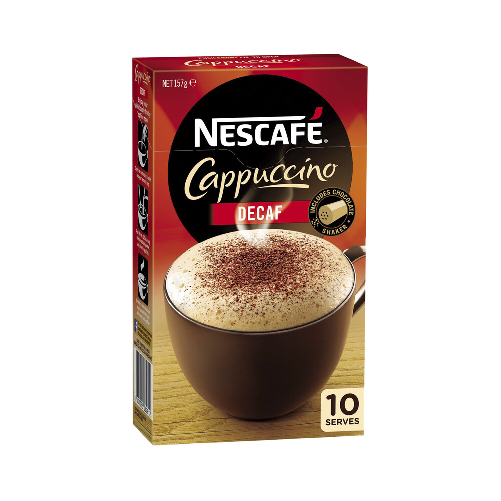 Nescafe Cappuccino Decaf Coffee Sachets 10pack (Made in Australia ...
