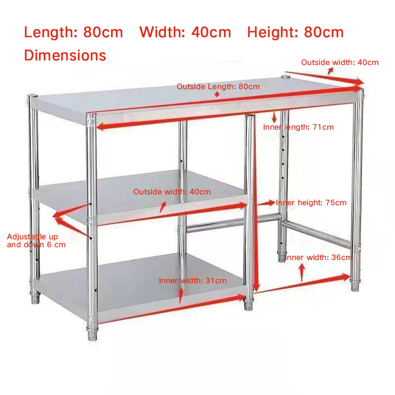 Gas Stove Rack Metal Heavy Duty Thicken Stainless Steel Shelves Layer ...