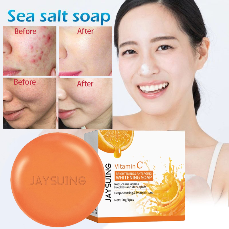 JAYSUING Vitamin C Whitening Soap Skin Brightening Anti-Aging Deep ...