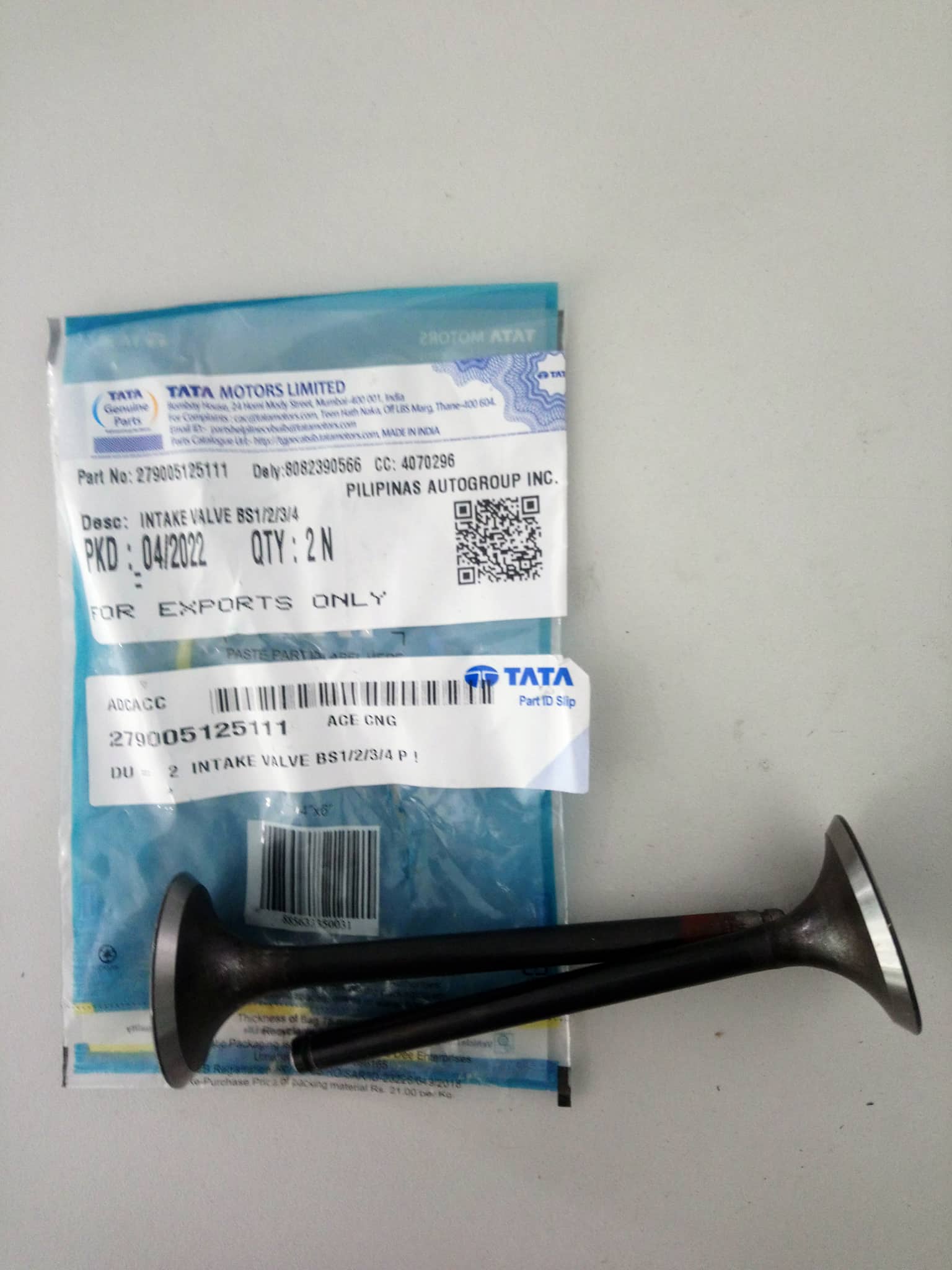 Intake Valve Tata ACE MAGIC 275IDI EURO2 LHD / Tata SUPER ACE DLE ...