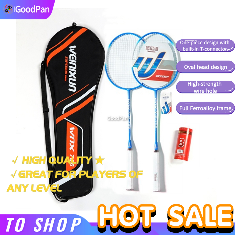 WEINIXUN Badminton Racket Set-Professional Ferroalloy with 2 ...