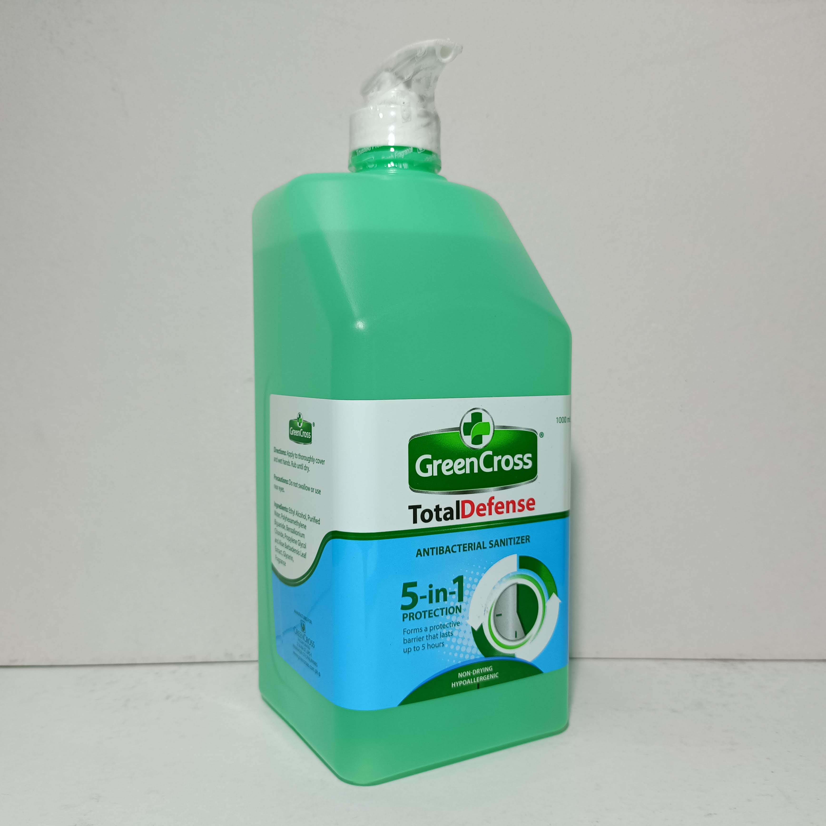 GreenCross TOTAL DEFENSE Antibacterial Sanitizer 70% Ethyl Alcohol with ...