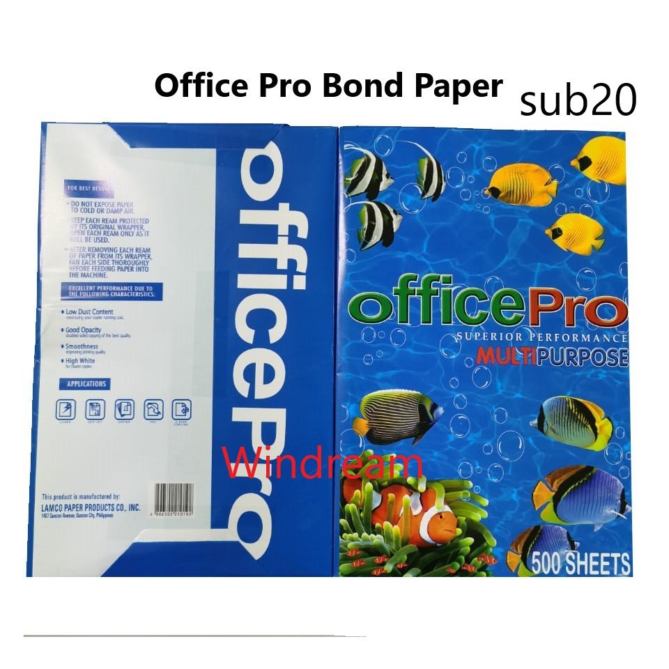 Officepro copy paper substance 20 (70GSM) short a4 long | Lazada PH