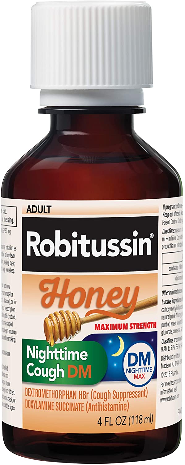 Robitussin Honey Nighttime Cough DM Maximum Strength For Adults, 4 fl ...