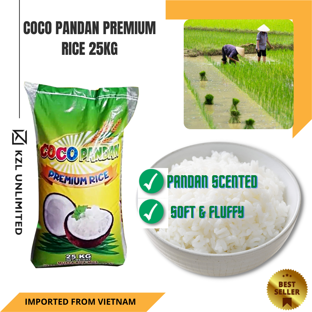 KZLU COCO PANDAN IMPORTED FROM VIETNAM PREMIUM RICE 25KG | Lazada PH
