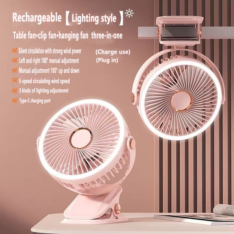 10000mA 720° Rechargeable Electric Fan Clip Fan Desktop Fan Camping Fan ...