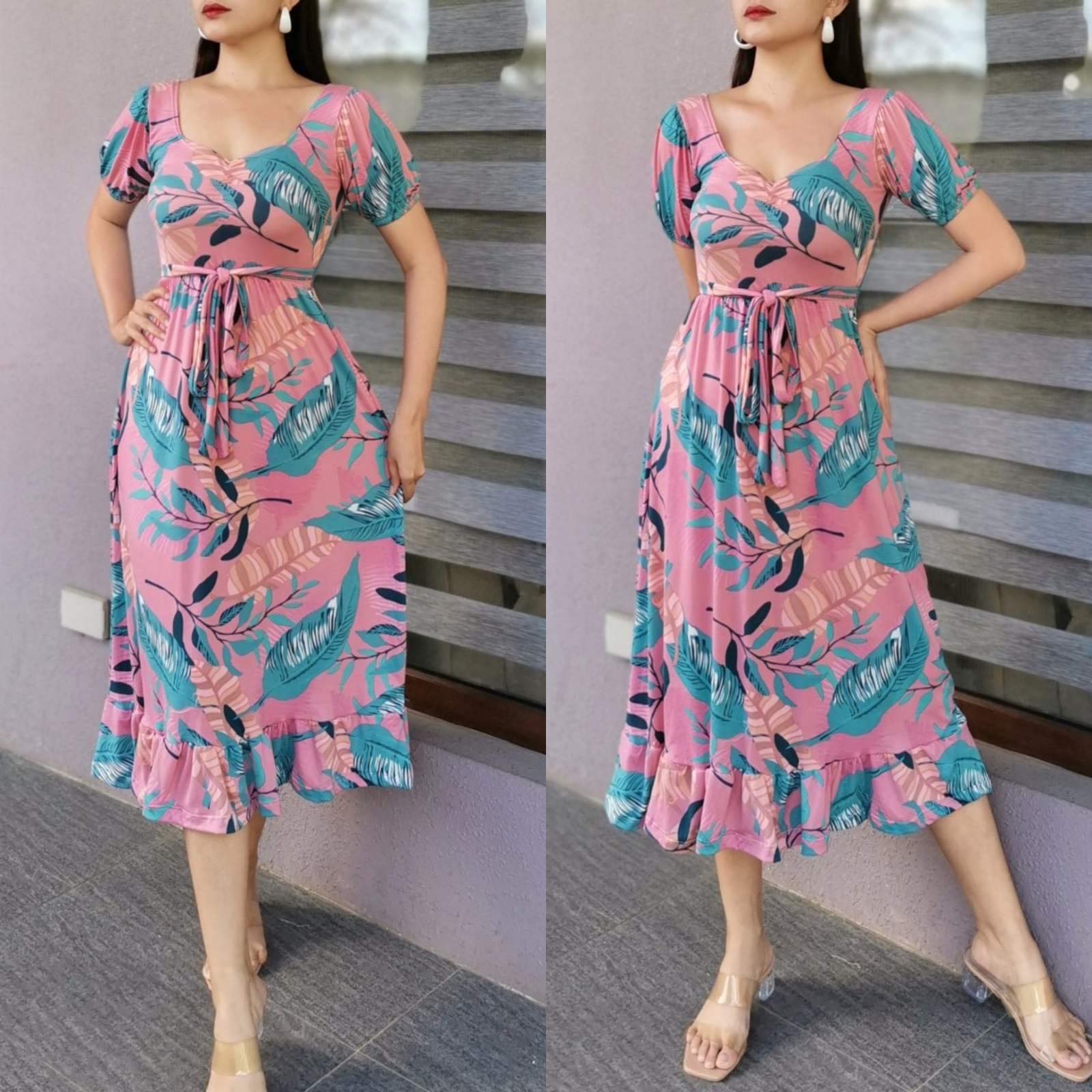 Thalia Sunday Maxi Empire Waist Dress Puff Sleeves Assorted Color ...