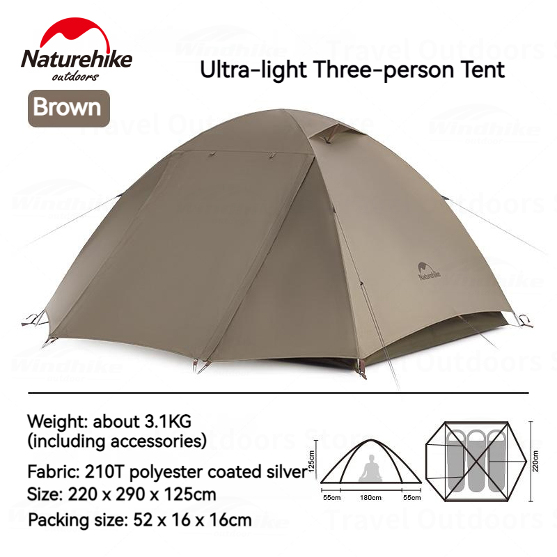 Naturehike Camping Ultralight Tent 2-3 Person Outdoor Portable Double ...