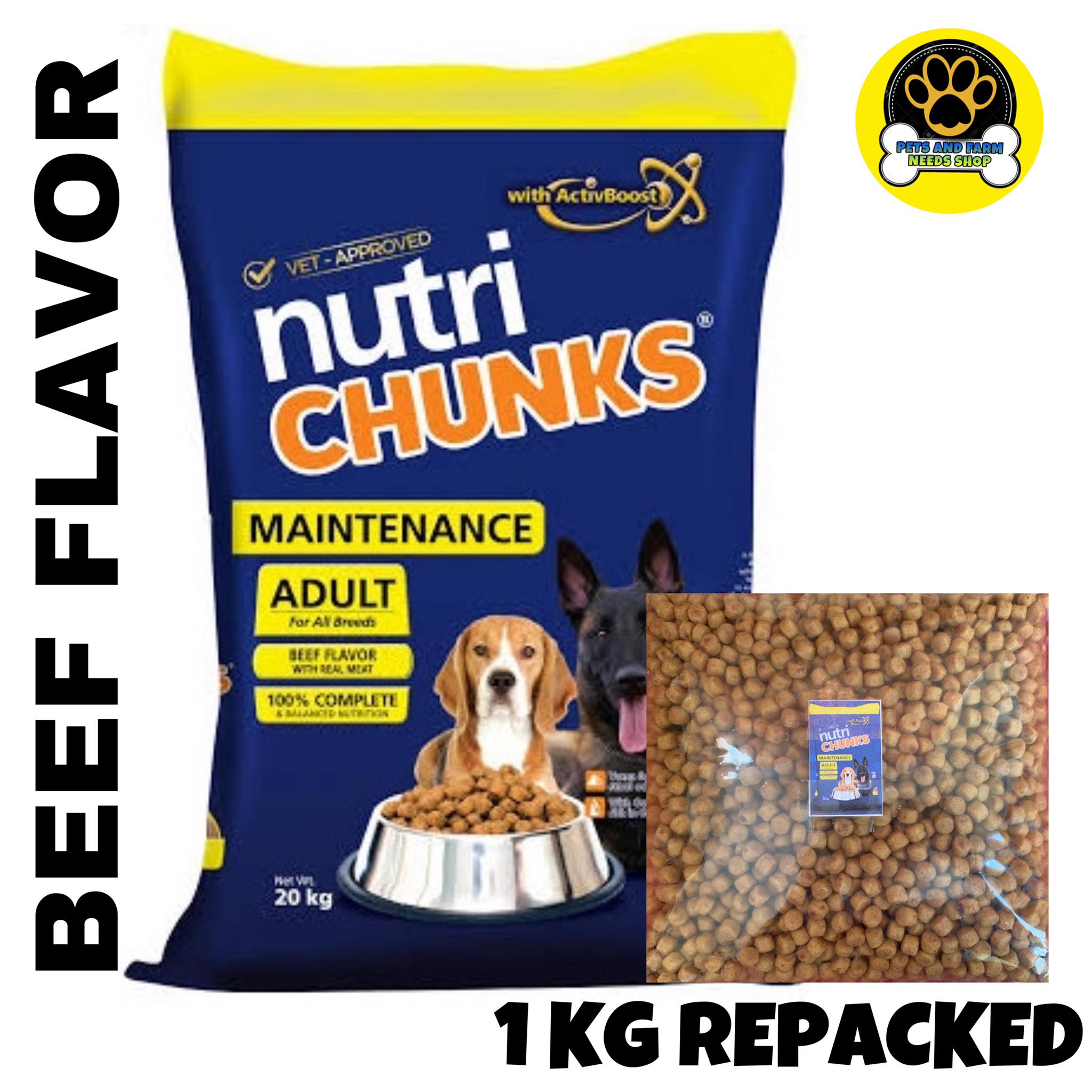 Nutri Chunks BEEF FLAVOR (For Adult) 1 KG Repacked~ YELLOW | Lazada PH