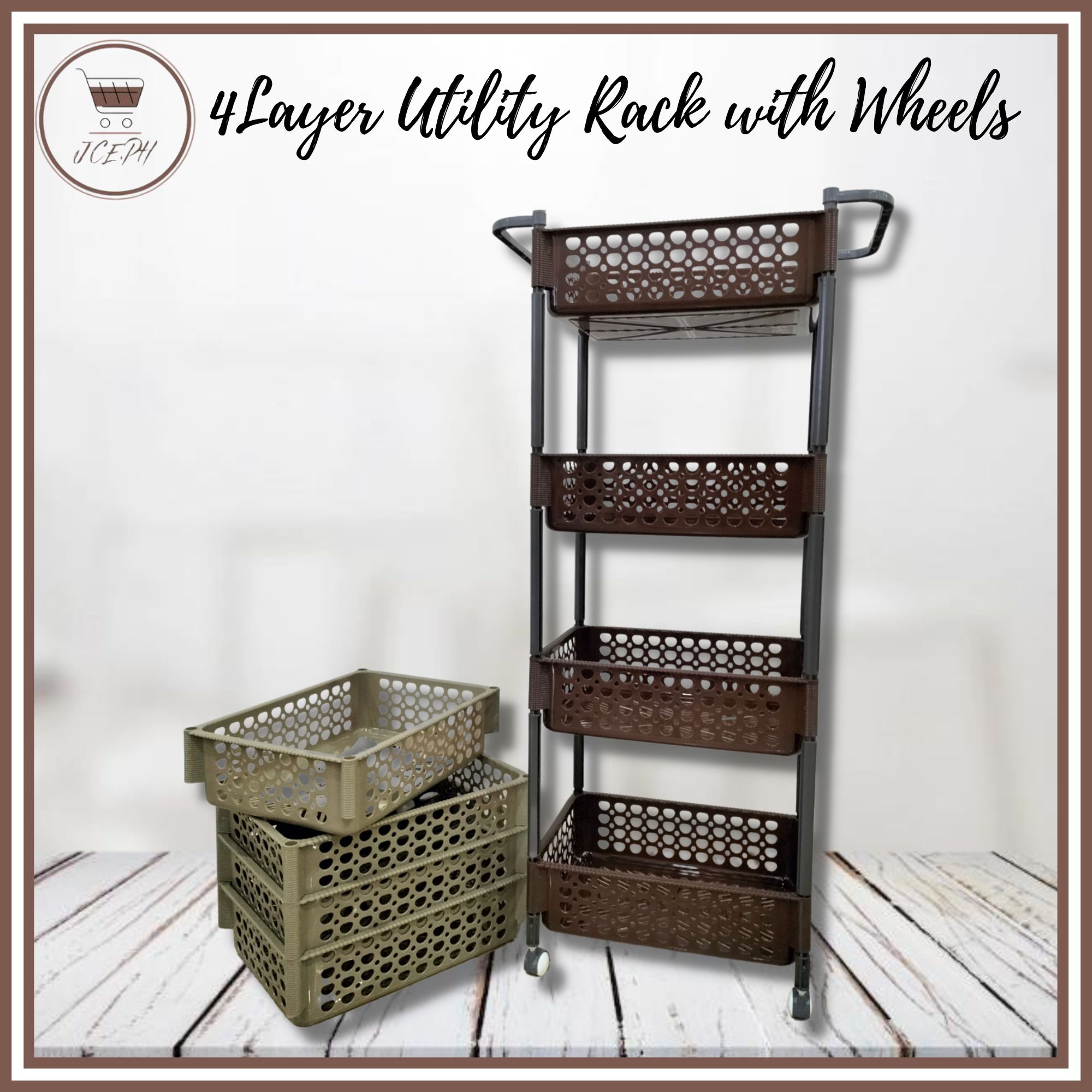 4 LAYER UTILITY RACKWITH WHEELS / MULTIPURPOSE UTILITY RACK / 4L ...