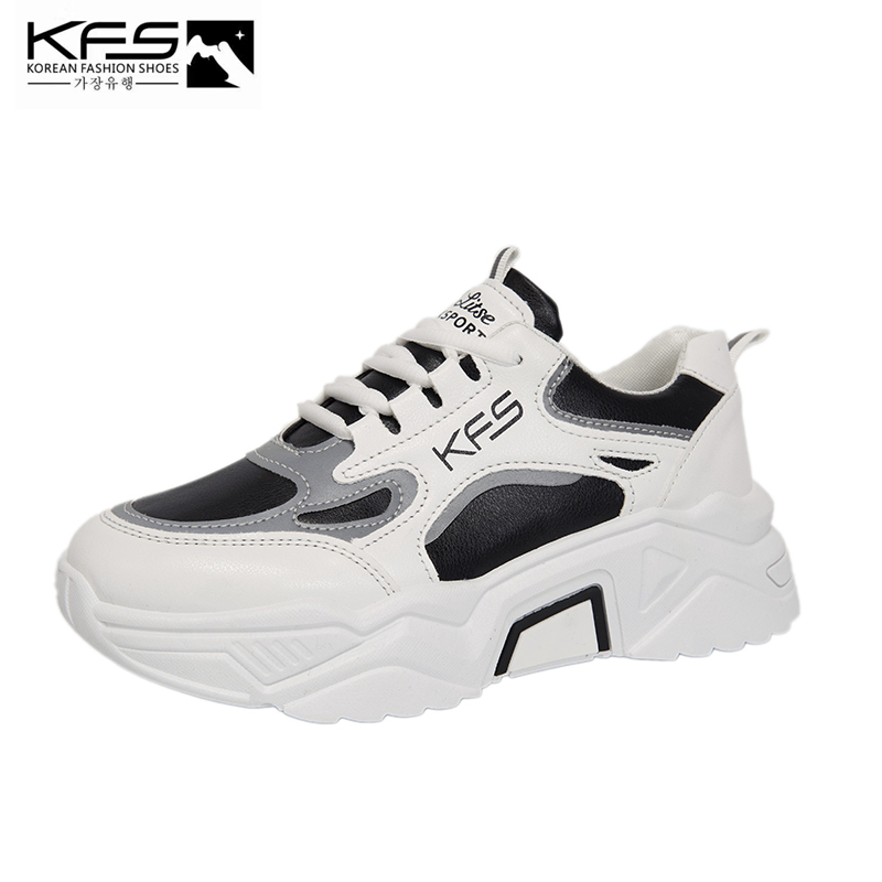 KFS Fashion Shoes White Shoes Rubber Shoes For Women Leather Heel 3Cm ...