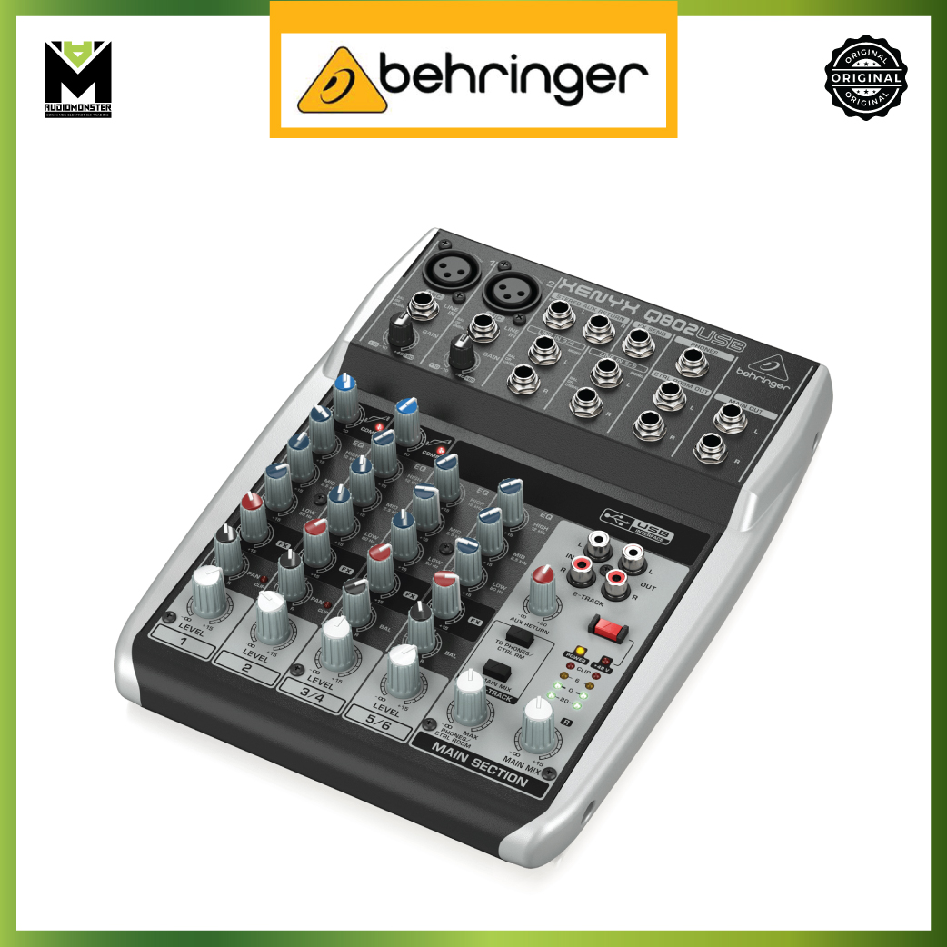 Behringer Xenyx Q802USB Premium 8-Input 2-Bus Mixer with XENYX Mic ...