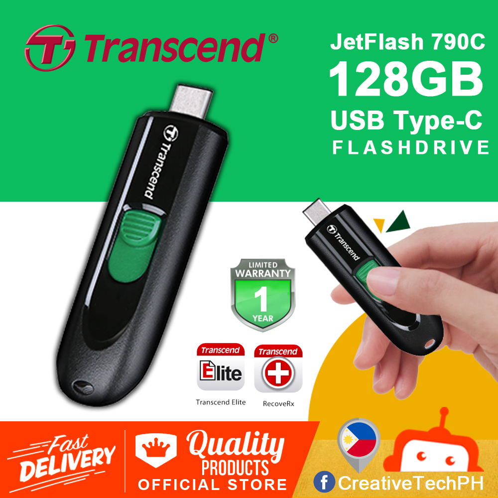 Original Transcend 128GB USB Type-C Flash Drive JetFlash 790C USB 3.1 ...