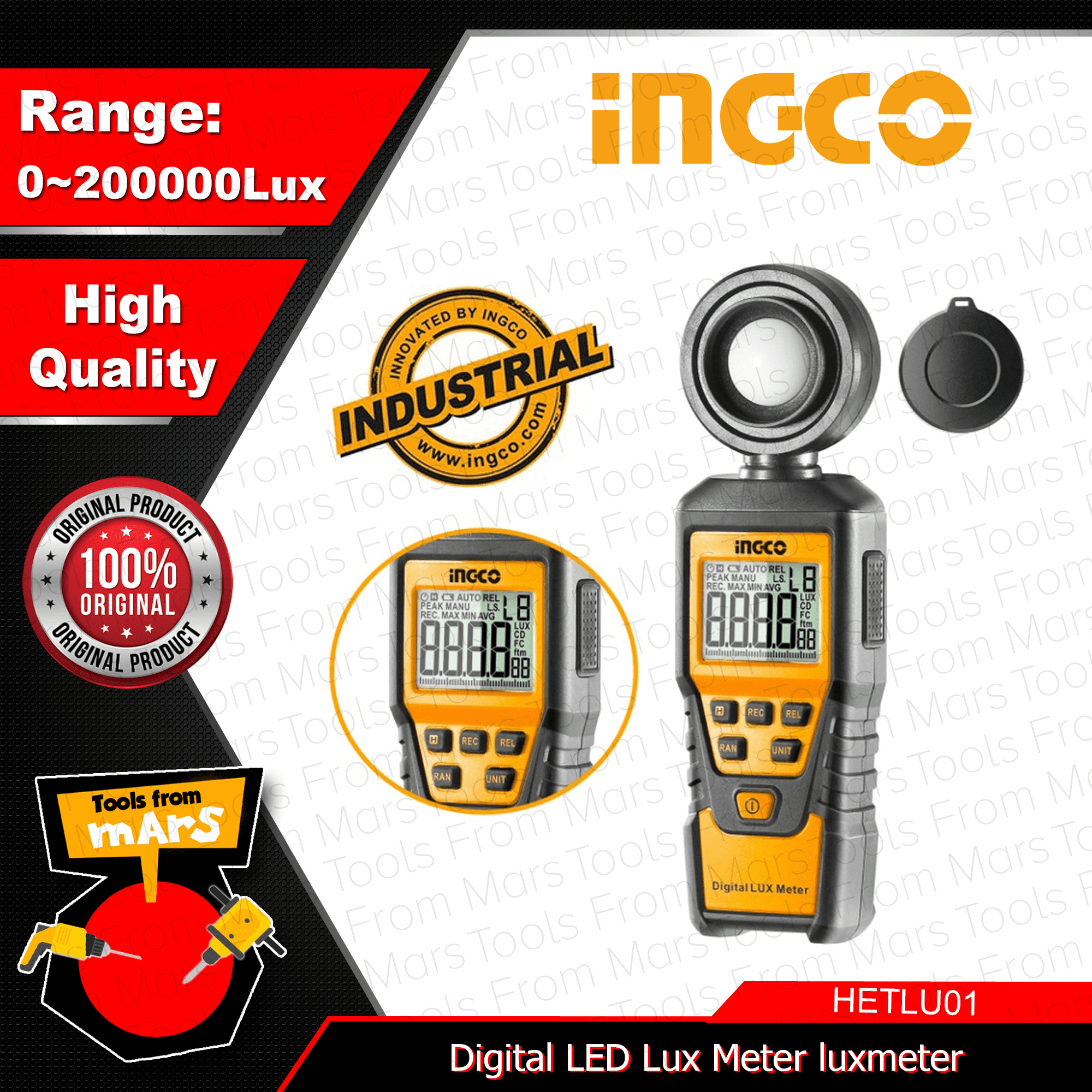 INGCO Digital LED Lux Meter Luxmeter HETLU01 •TOOLS FROM MARS• IPT ...