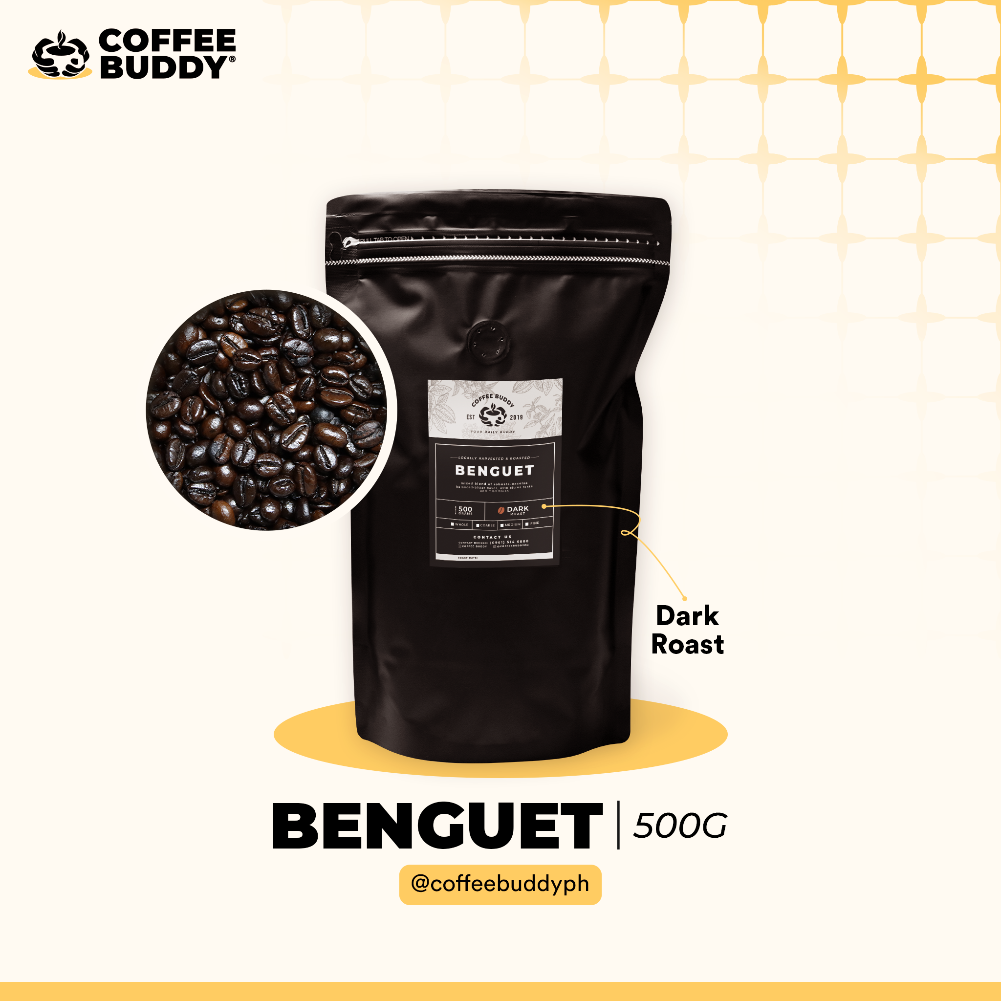 500g Benguet Coffee (Grounds / Whole Beans) | Coffee Buddy PH | Lazada PH