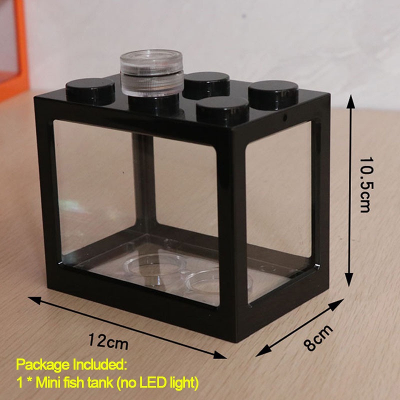 【DDC AQUA】Mini Aquarium Block Tank Betta Guppy Fish Tank Building Block ...