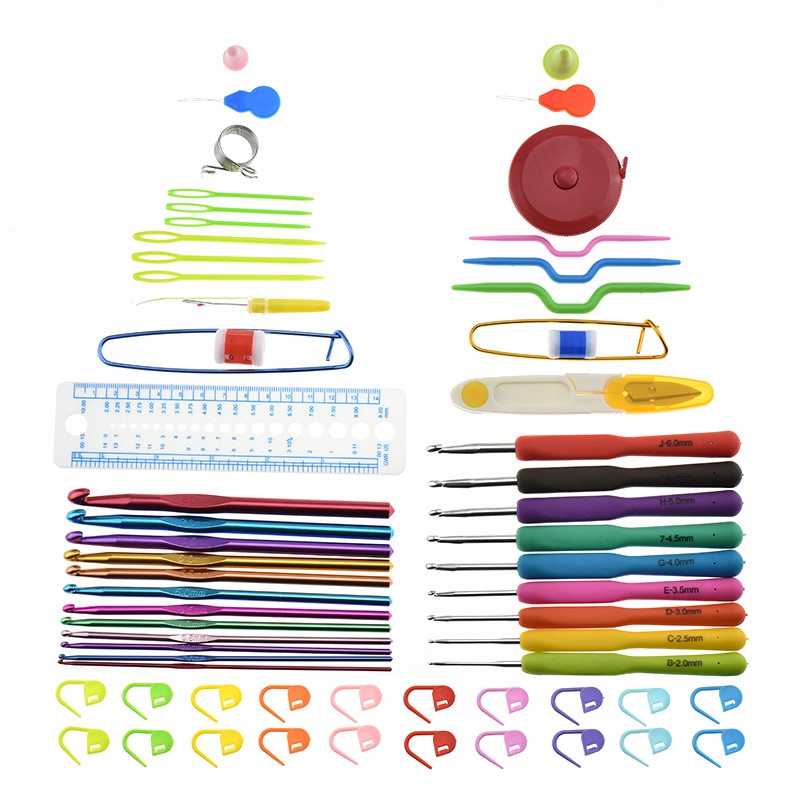 Aluminium Crochet Hooks Knit Colorful Crochet Needle Set Sweater ...