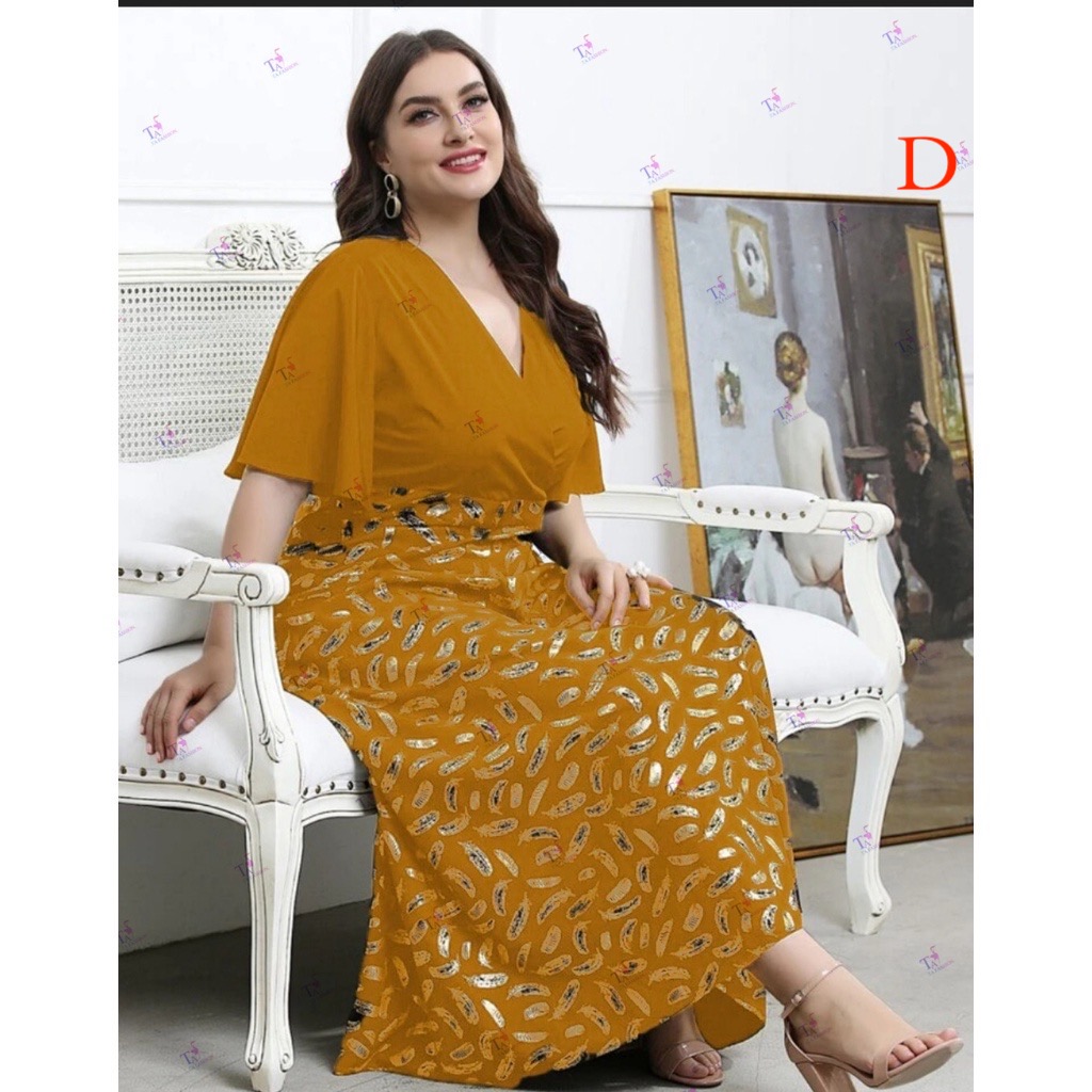 plus size maxi dress summer beach wear dress Fold segmented skirt (fit ...