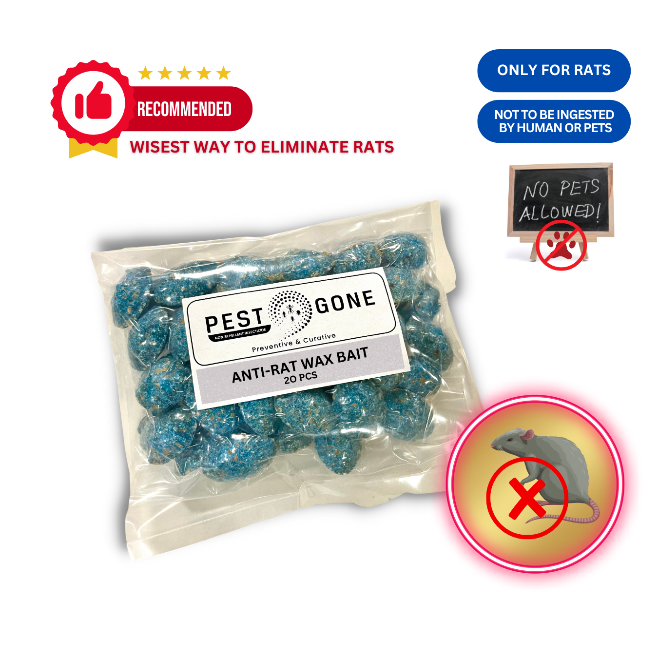 Pest Gone Rat Poison Killer, Mouse Trap, Rat Repellant, Lason sa Daga ...