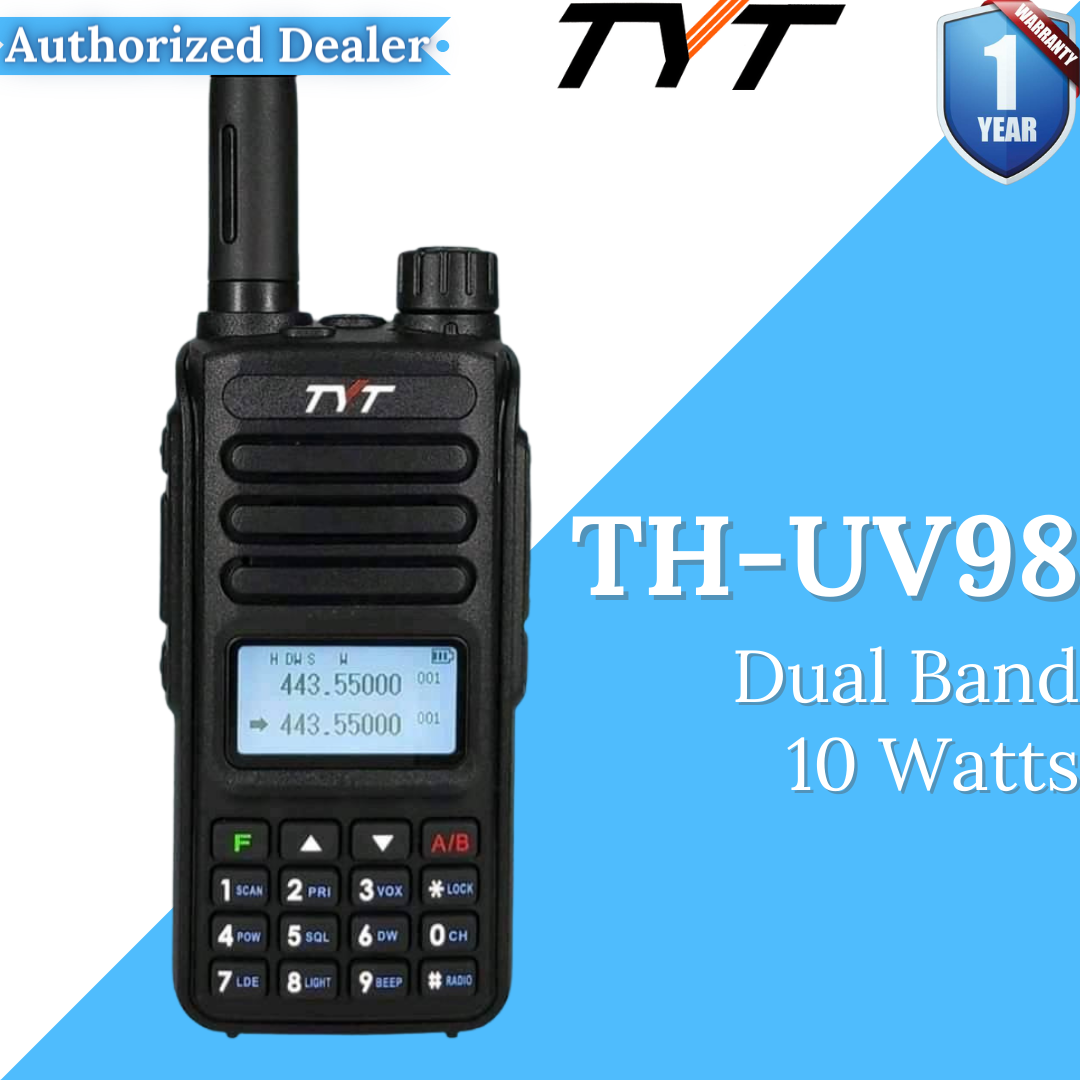 Original TYT TH-UV98 Dual Band 10 Watts Power with Scambler DOT Matrix LCD - 1 Year Warranty ...