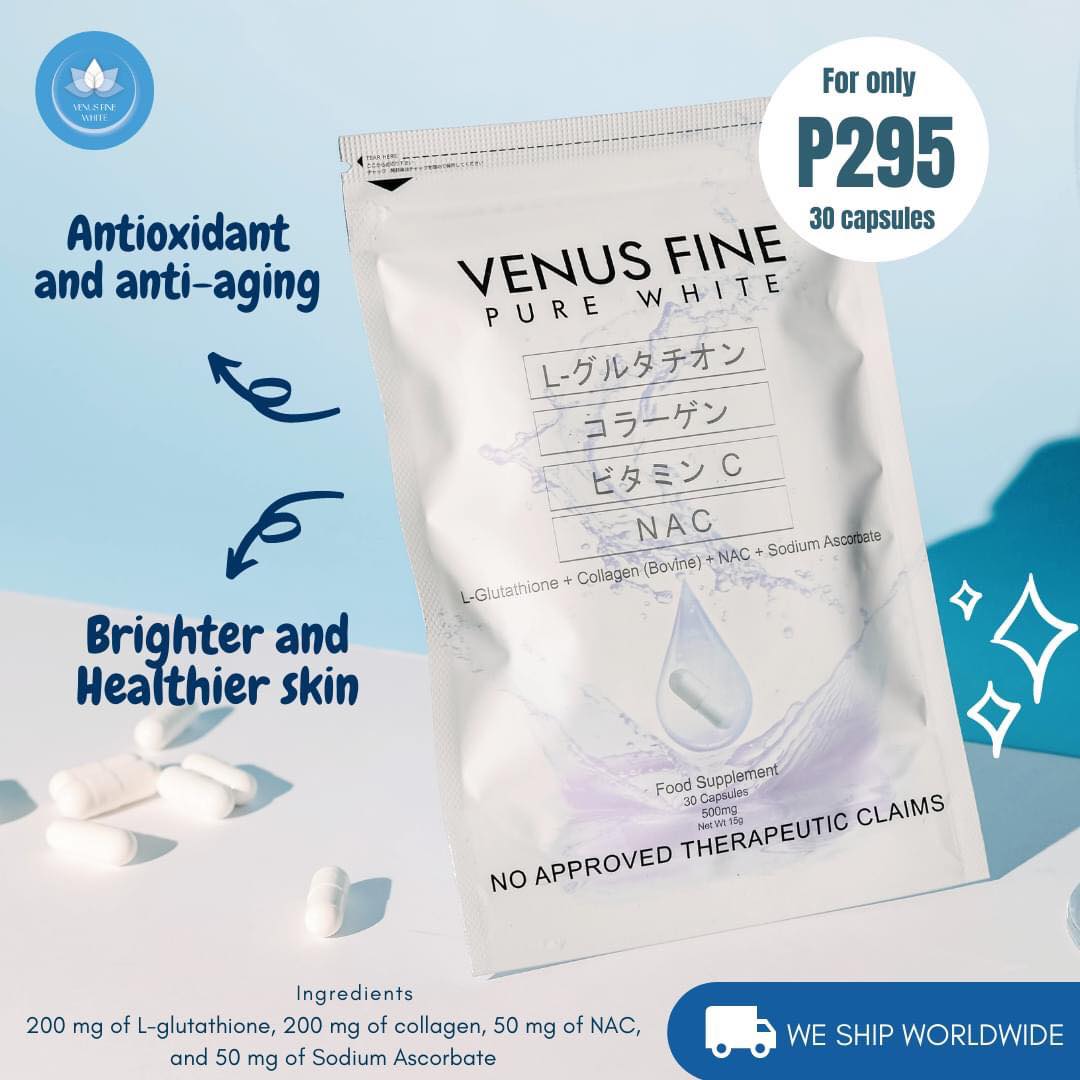 Venus Fine Pure White (GLUTA-Collagen-NAC- Sodium Ascorbate) 30 ...