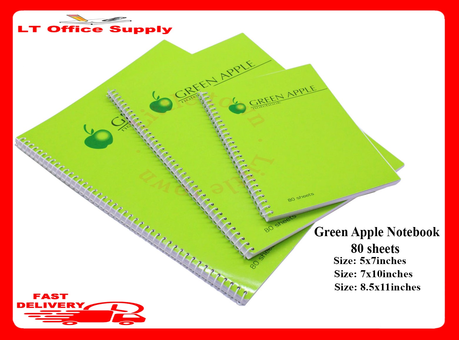 Green Apple Notebook side spiral type 80 Sheets | Lazada PH
