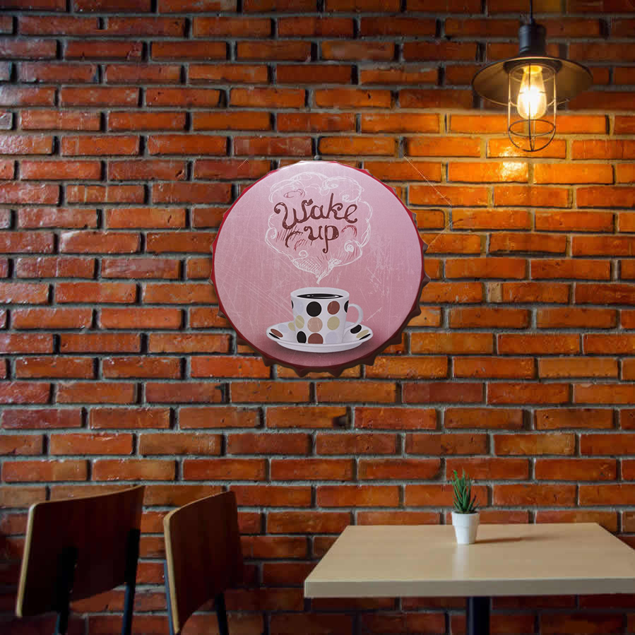 WAKE UP Rustic Vintage Beer Bottle Cap Wall Decor 30cm | Lazada PH