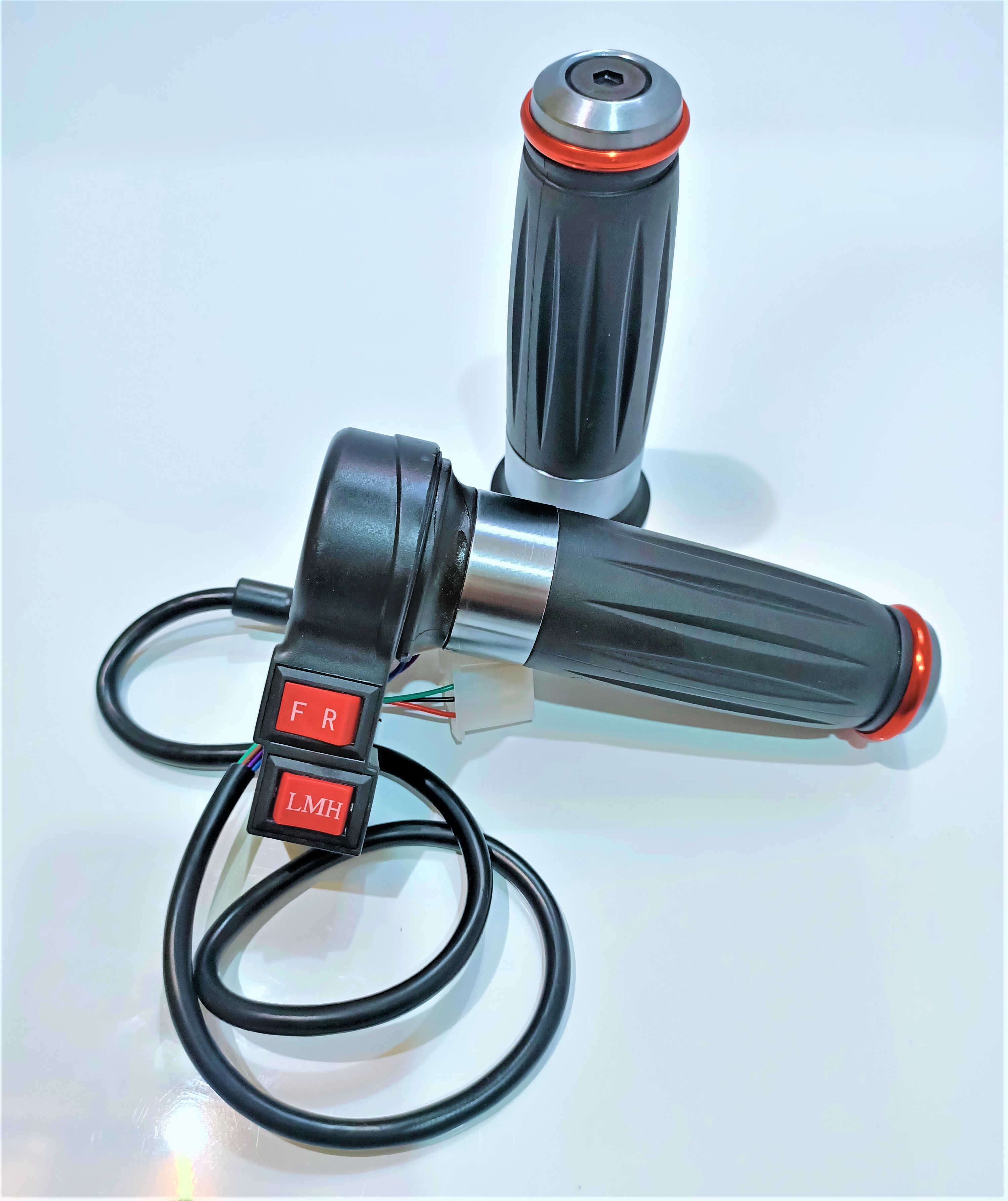 Ebike throttle with 123 + (DR) reverse button, commonly use for romai ...