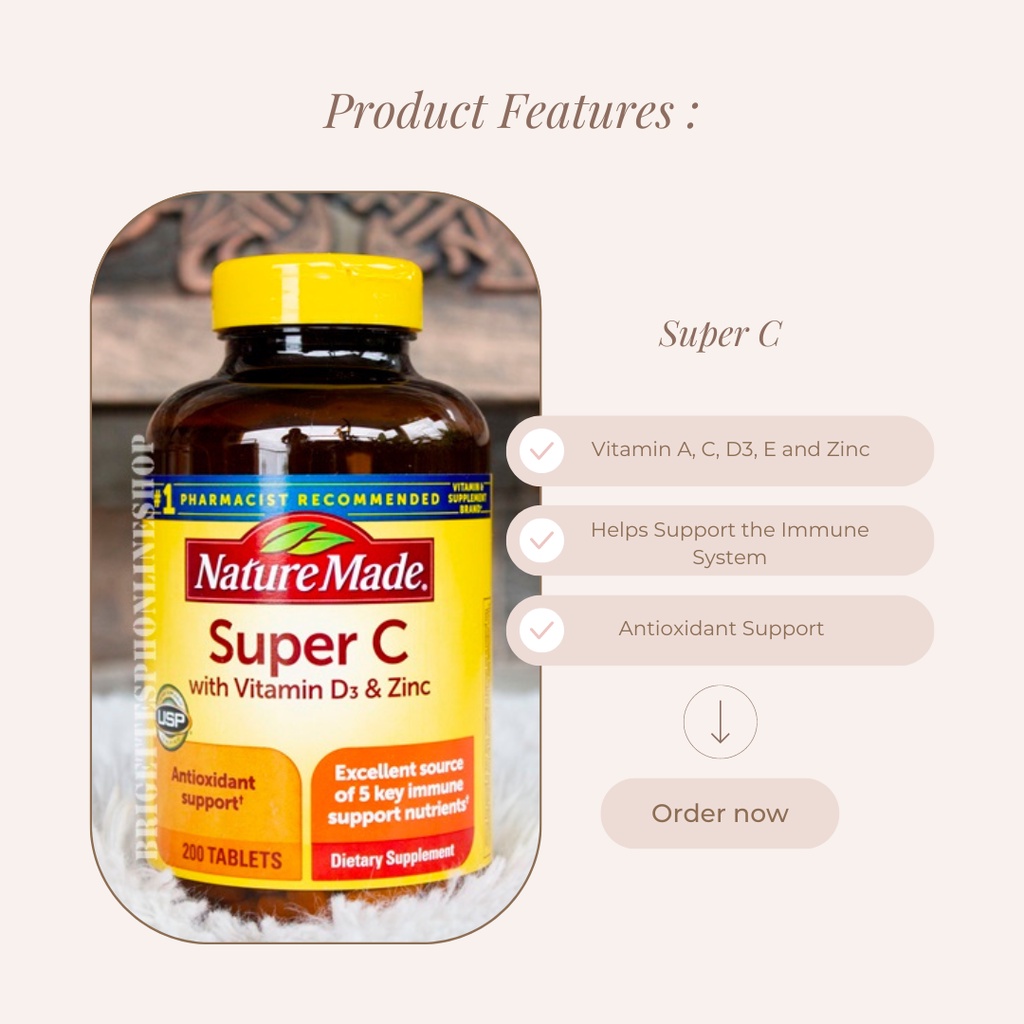 Nature Made Super C Immune Complex, 200 Tablets exp MAY 2024 | Lazada PH