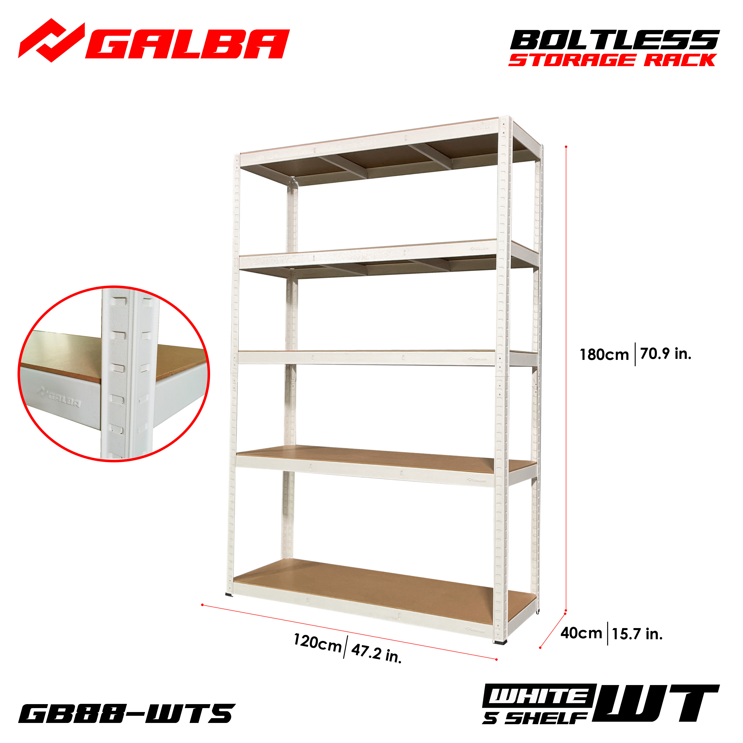 BOLTLESS STORAGE RACK 120x40x180cm (6ft) 4/5/6 Layers Large Size Heavy ...