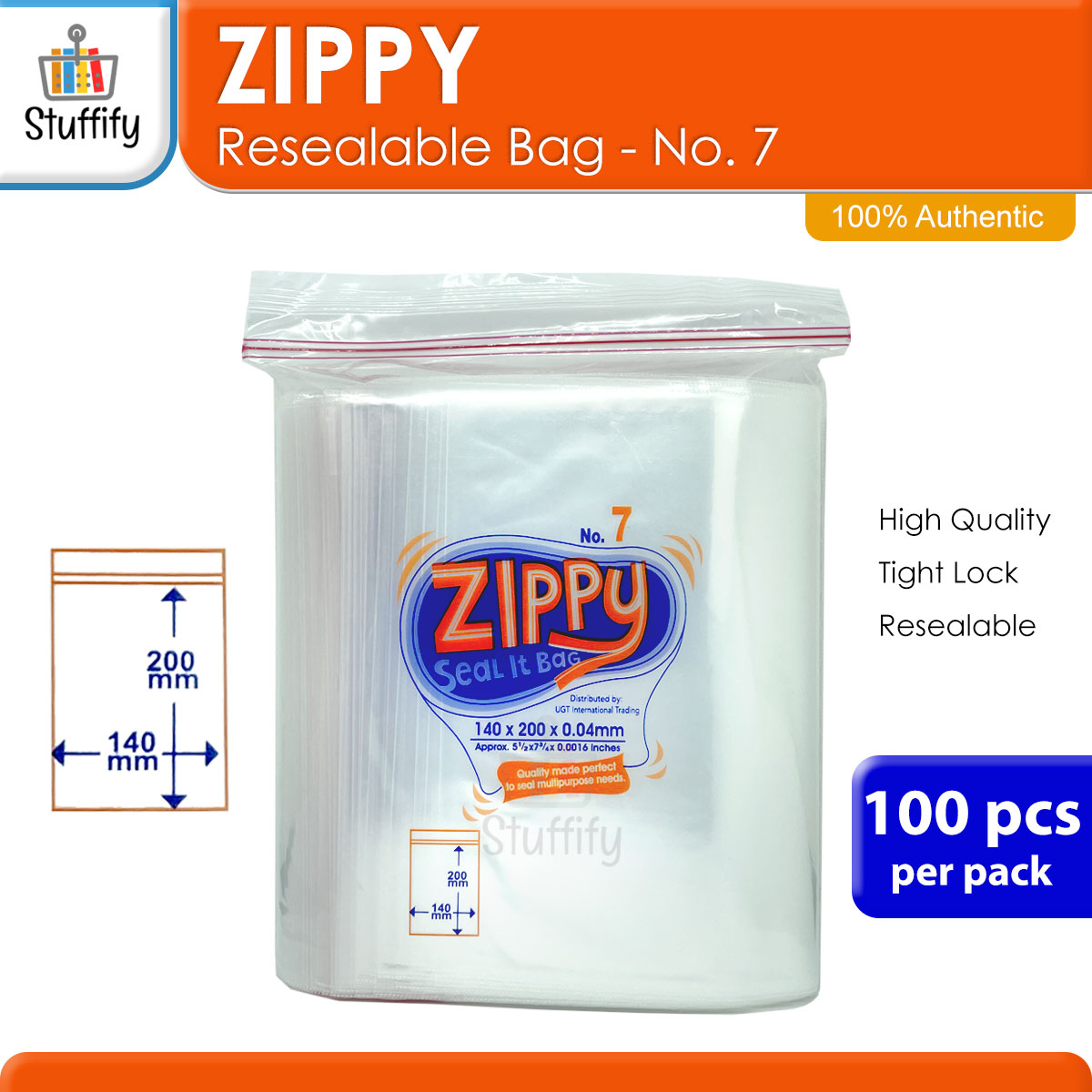 ZIPPY Seal It Bag (100pcs per Pack) ZB#2 | ZB#6 | ZB#7 Authentic ...