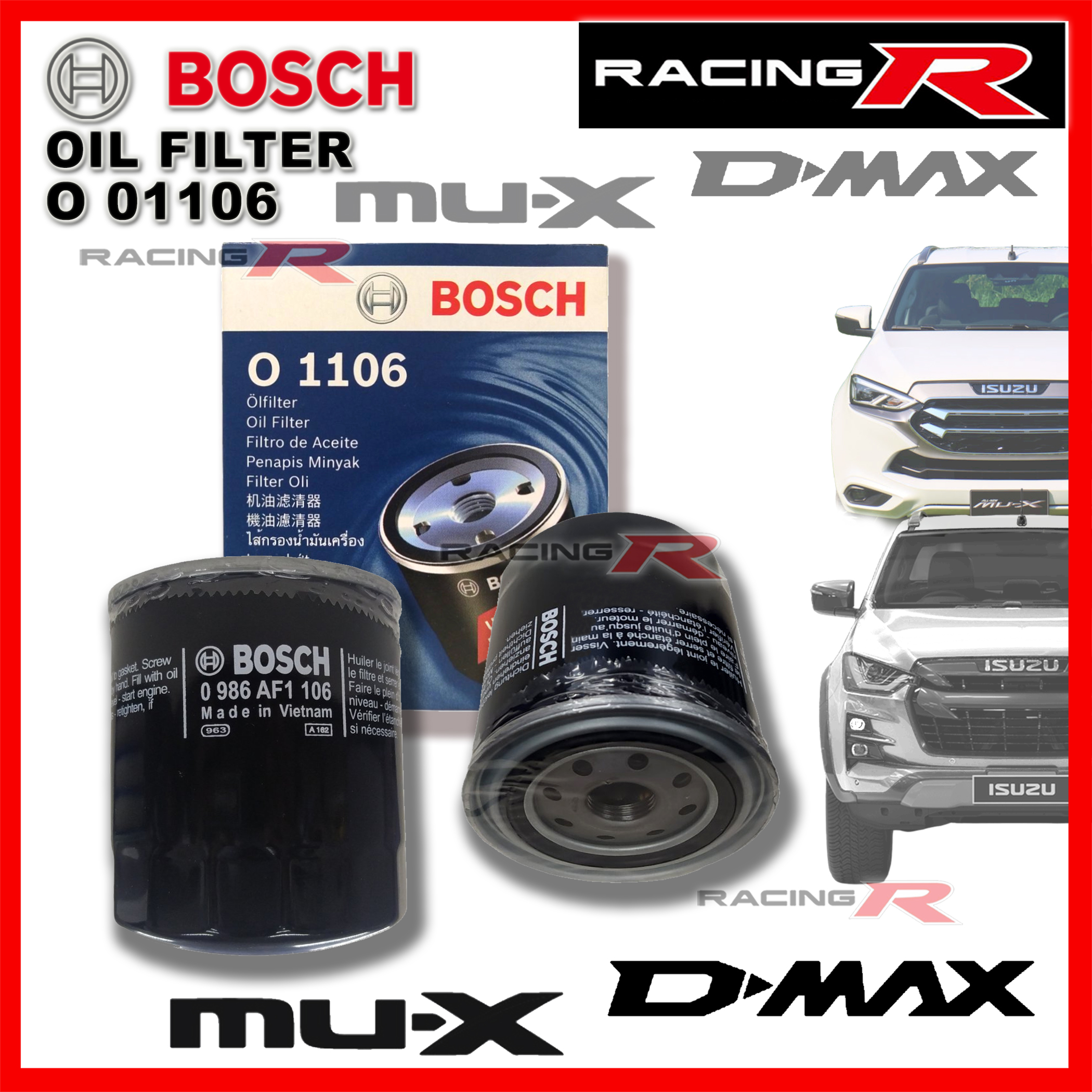 BOSCH Oil Filter O 1106 (C-527) for D-Max and MU-X | Lazada PH