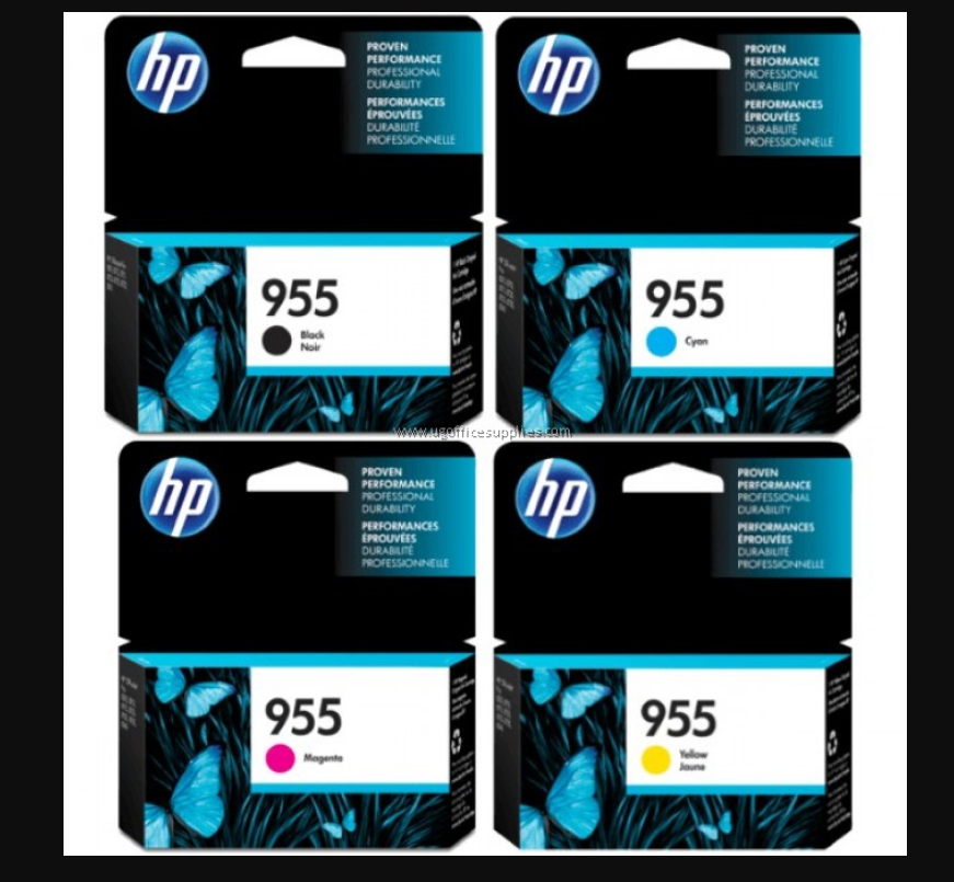 HP ink 955 Black, Cyan, Yellow, Magenta Original Ink Cartridge (L0S60AA ...