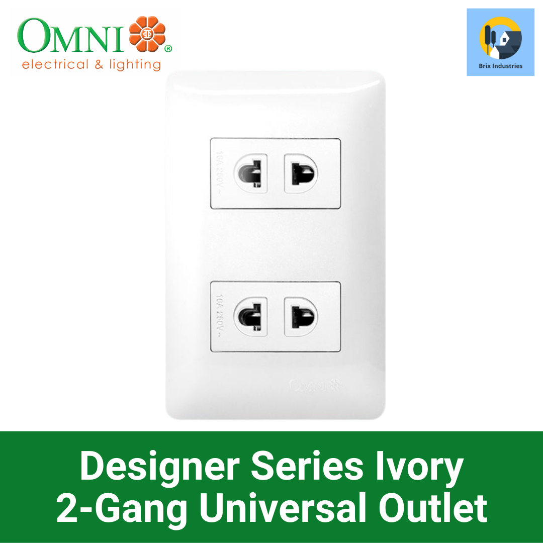 Omni Ivory Designer Series 2 Gang Universal Outlet Set DP2-WU200 ...