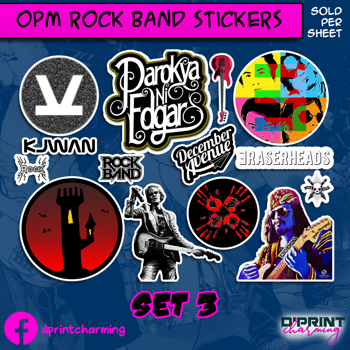 OPM Rock Bands - Laminated Waterproof Vinyl Stickers (sold per sheet ...