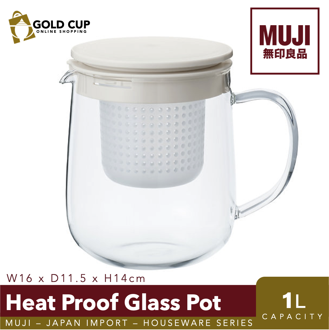 MUJI Heat Proof Glass Pot 1L | Lazada PH