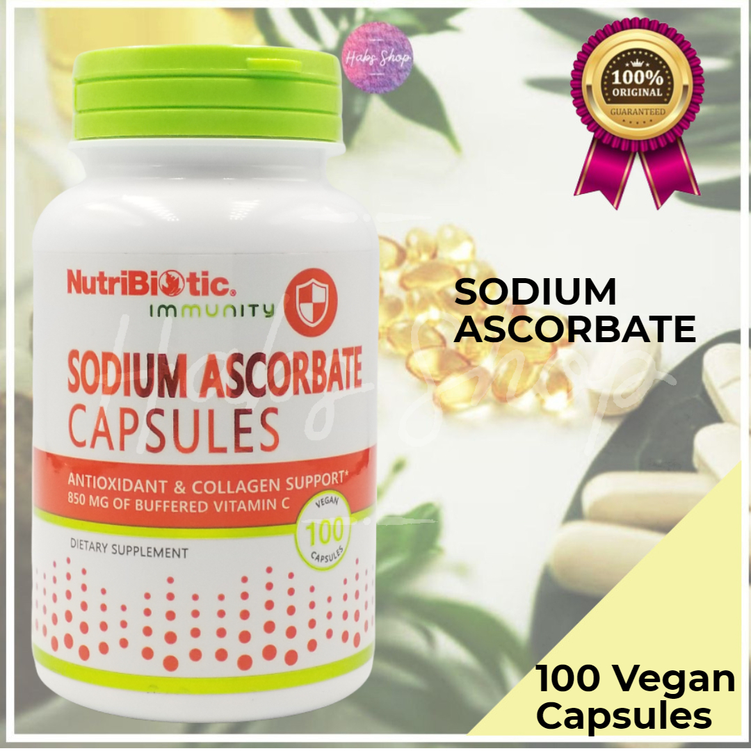 NutriBiotic Immunity Sodium Ascorbate 850mg 100 Vegan Capsules(EXP ...