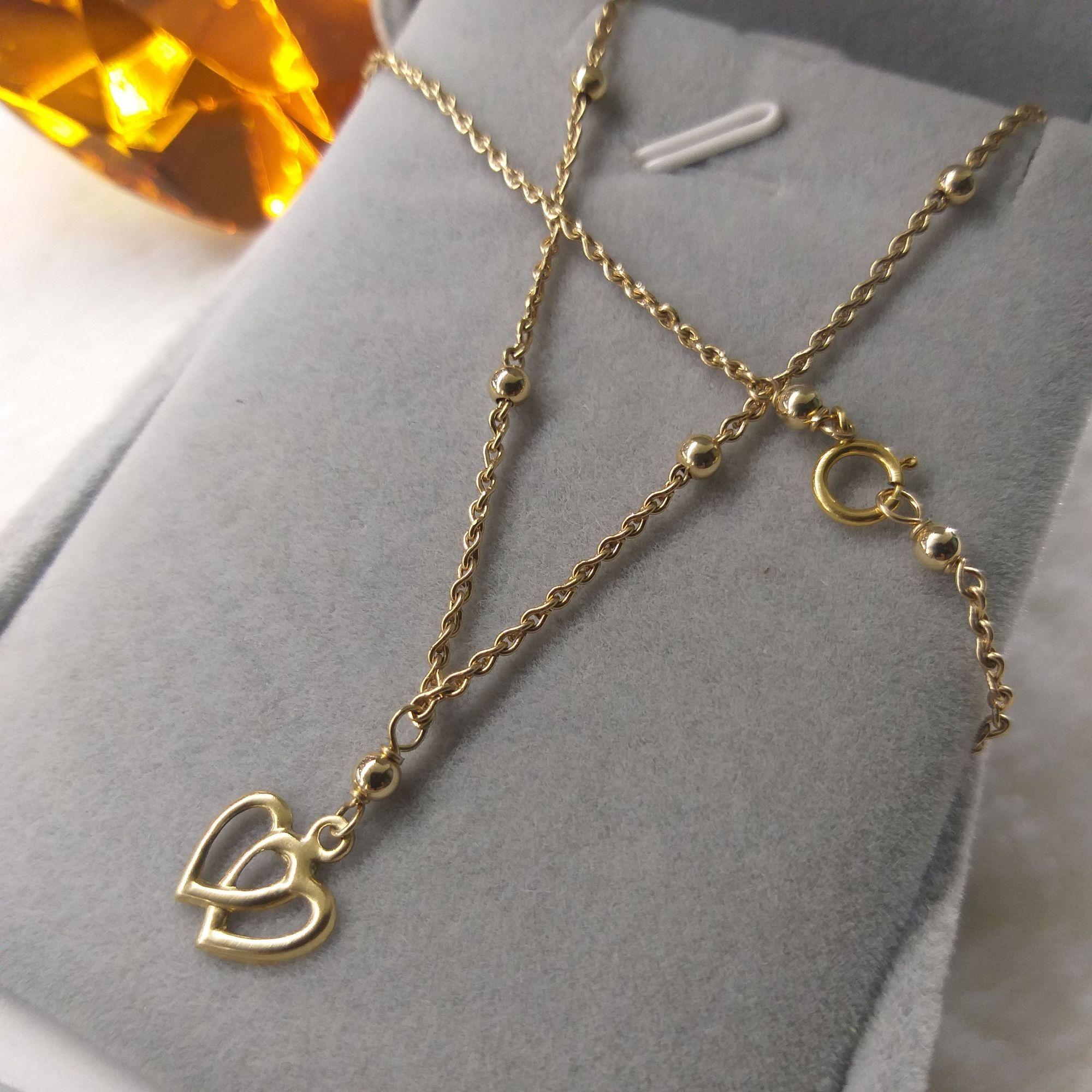 double heart 10k necklace | Lazada PH