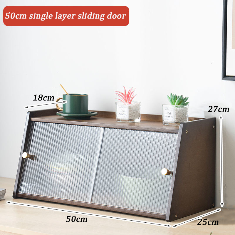 【Japanese-style】Desktop Sideboard Glass Door Display Cabinet Kitchen ...