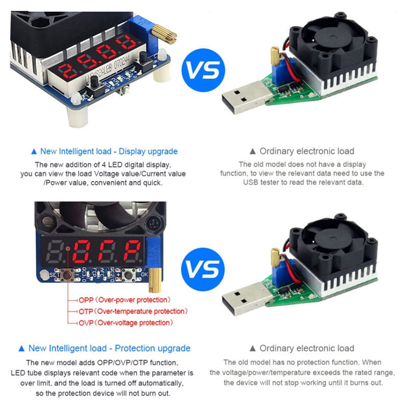 Trigger QC2.0 QC3.0 Electronic USB Load Resistor Discharge Battery Test ...