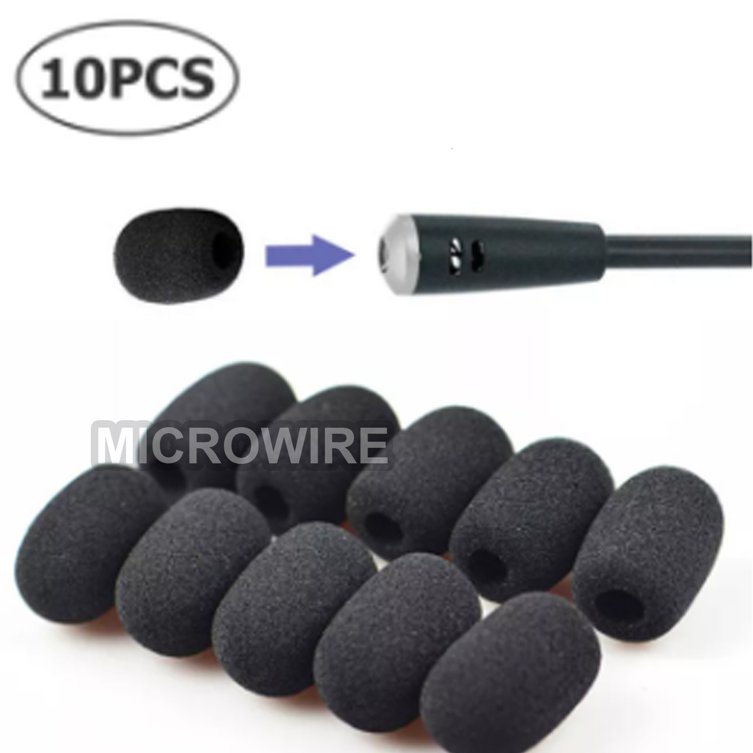 10PCS Microphone Covers Microphone Windscreen Sponge Cover Headset Mic ...
