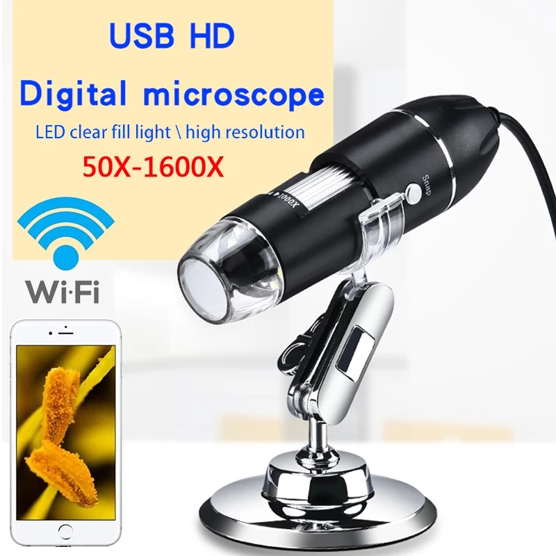 2MP 1600X 8 USB Digital Microscope Endoscope Camera Magnifier + Stand ...