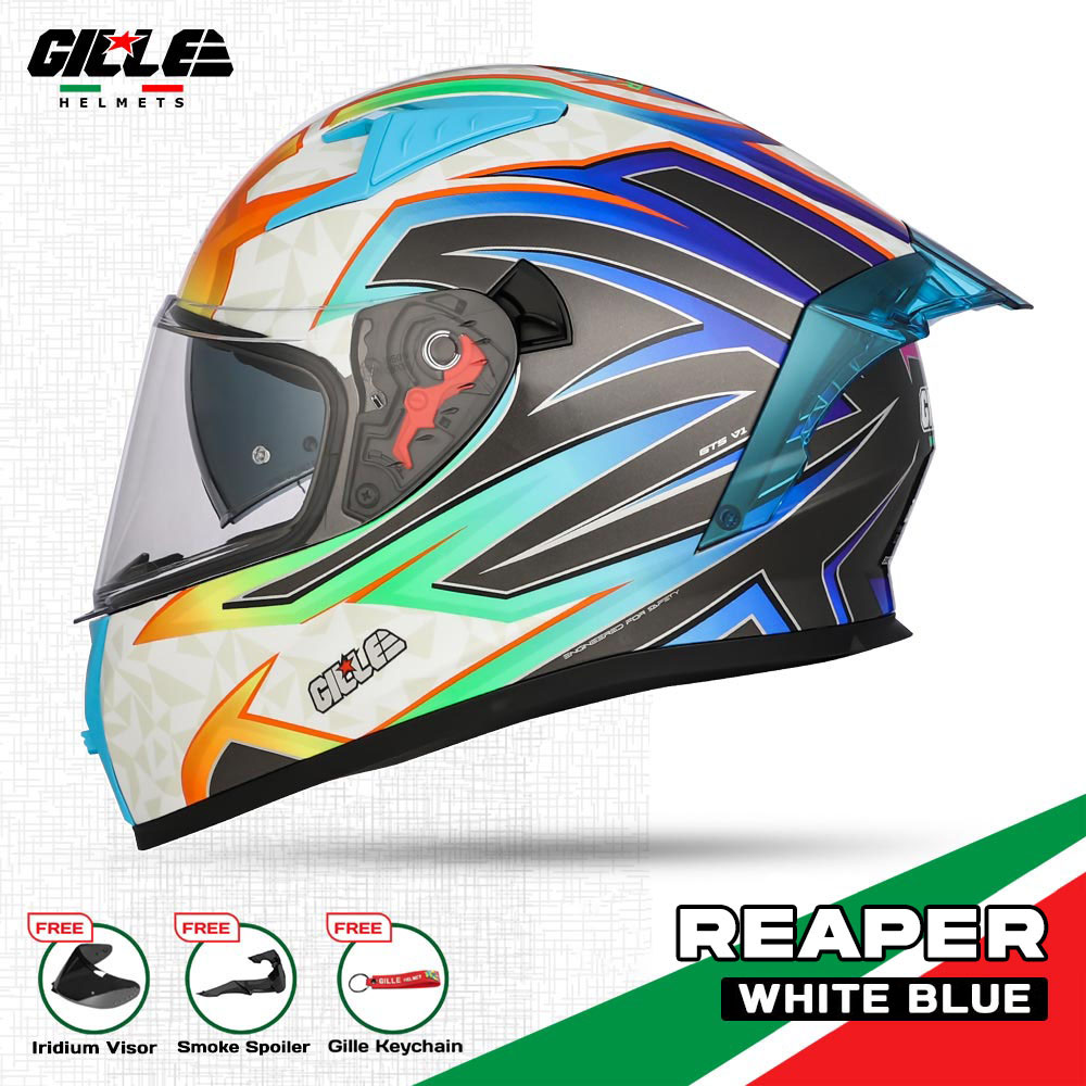 Gille Helmet 135 GTS V1 REAPER Motorcycle Helmets Full Face Dual Visor ...