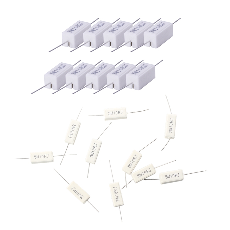 10 PCS 5W 10 Ohm Ceramic Load Resistors & 10X Wirewound Ceramic Cement ...