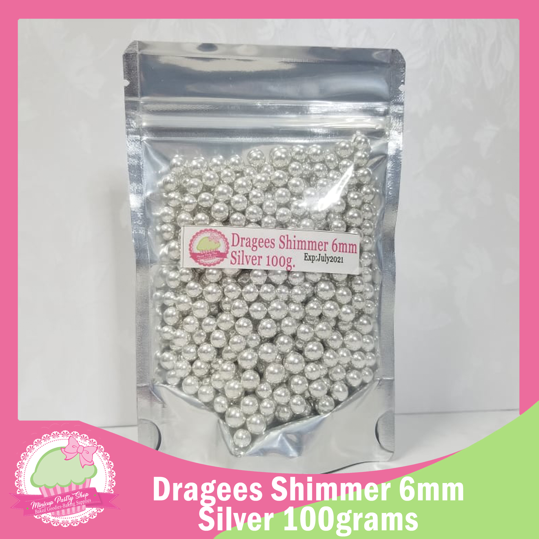 100 Grams Dragees 6mm - Shimmer - Edible Candy Sprinkles - Cake Topper ...