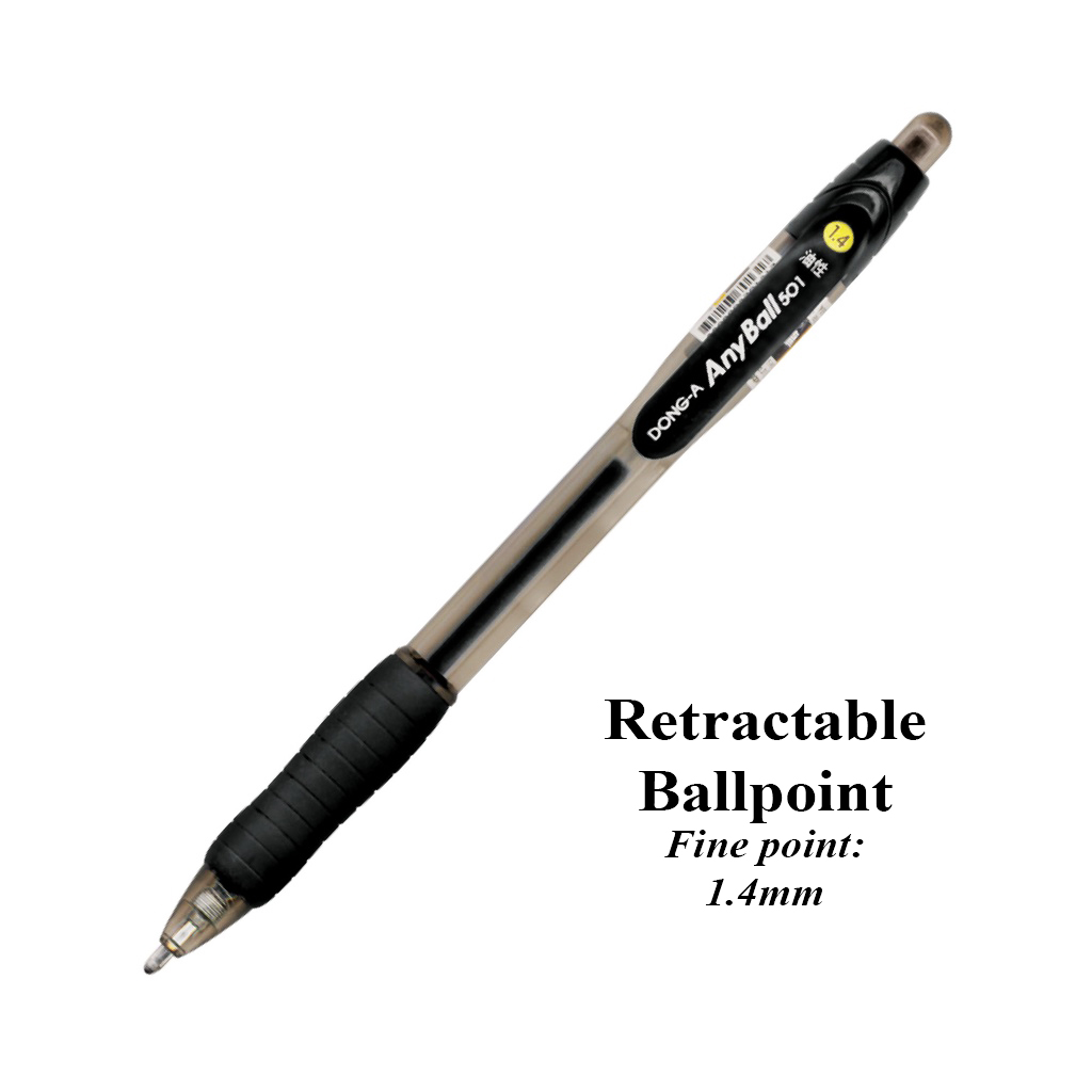 Dong-A Anyball 501 Ballpoint Black Ink Retractable Pen 1pc | Lazada PH