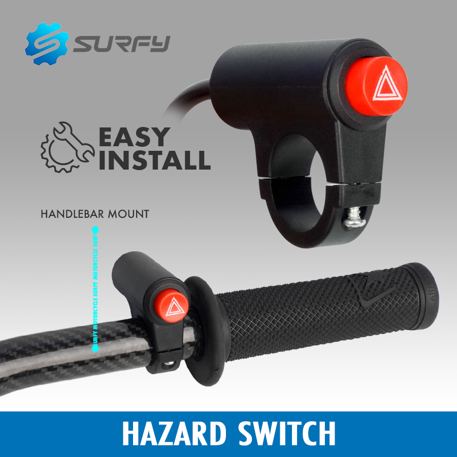 Domino Hazard Switch Motorcycle Handle Bar Clamp Type Plug and Play ...